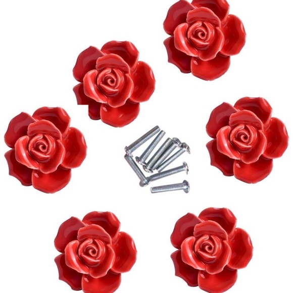 Accents | 8pcs Elegant Pulls Flower Ceramic Cabinet Knobs | Poshmark